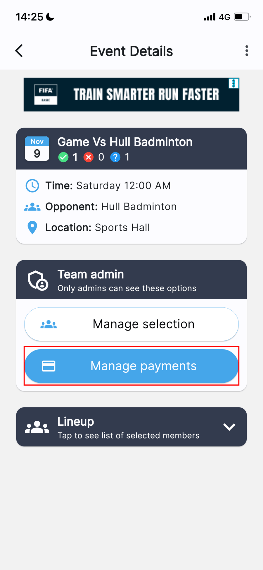 Track event payments