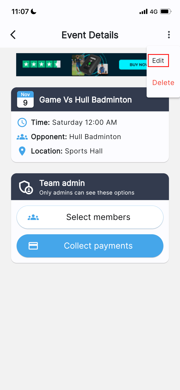 Edit an event